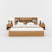 Teak Wood Bookcase Platform Bed | Elegant Storage & Timeless Design ...