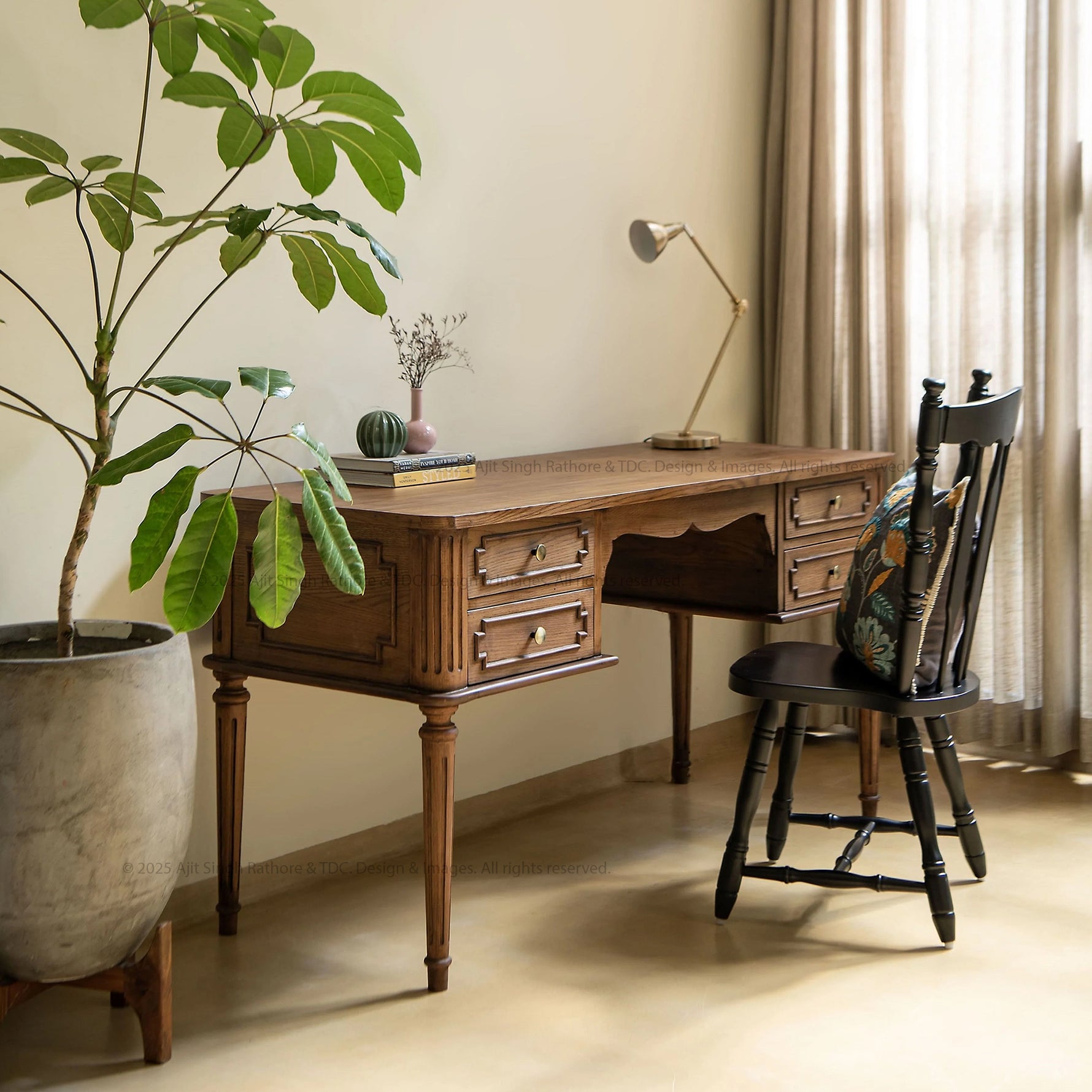 Herkimer Solid Wood Writing Desk Console Table – theruralart.com
