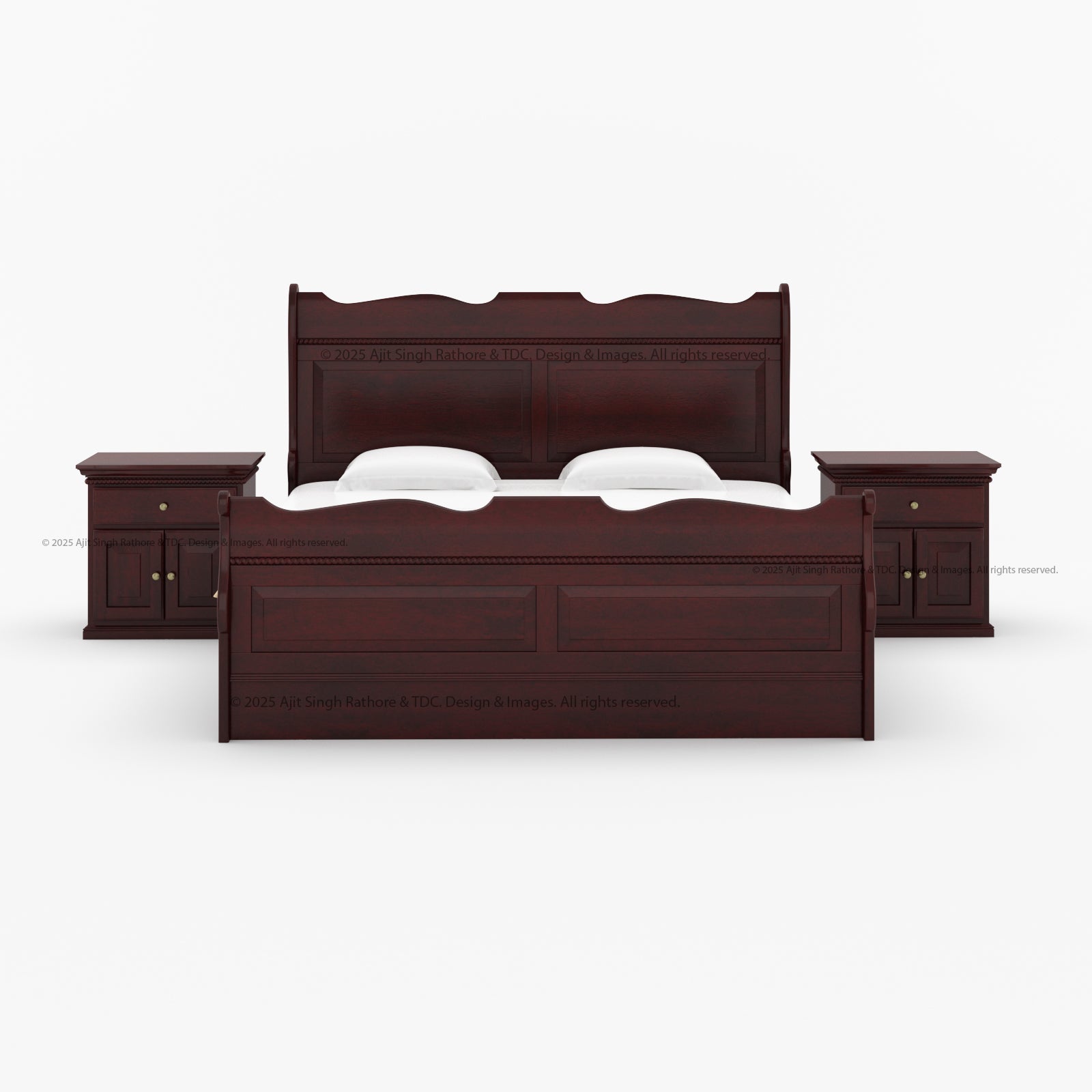 Lancaster Handcrafted Solid Wood Sleigh Platform Bed – theruralart.com