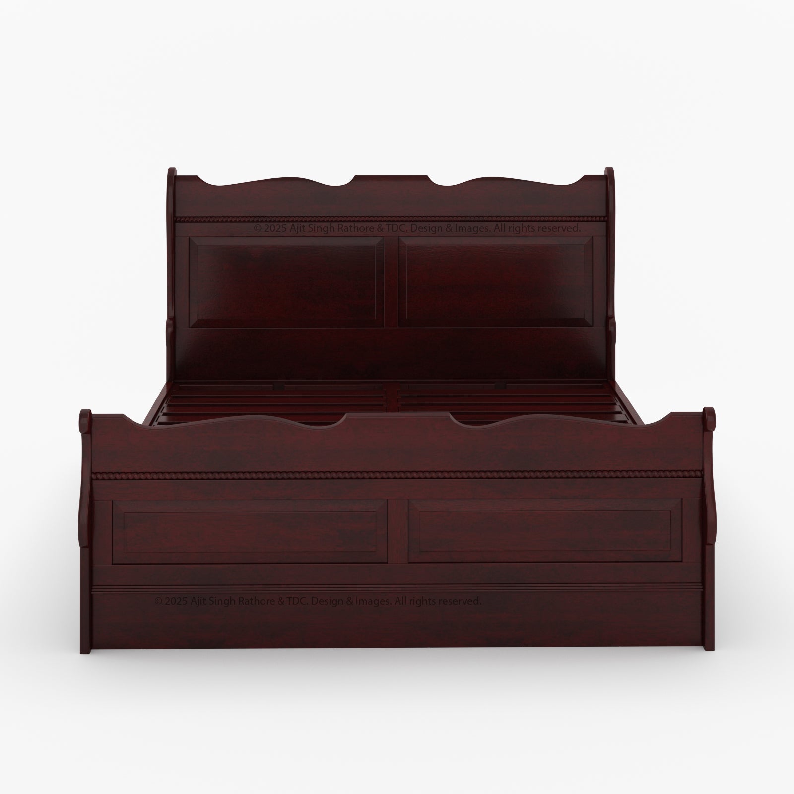 Lancaster Handcrafted Solid Wood Sleigh Platform Bed – theruralart.com