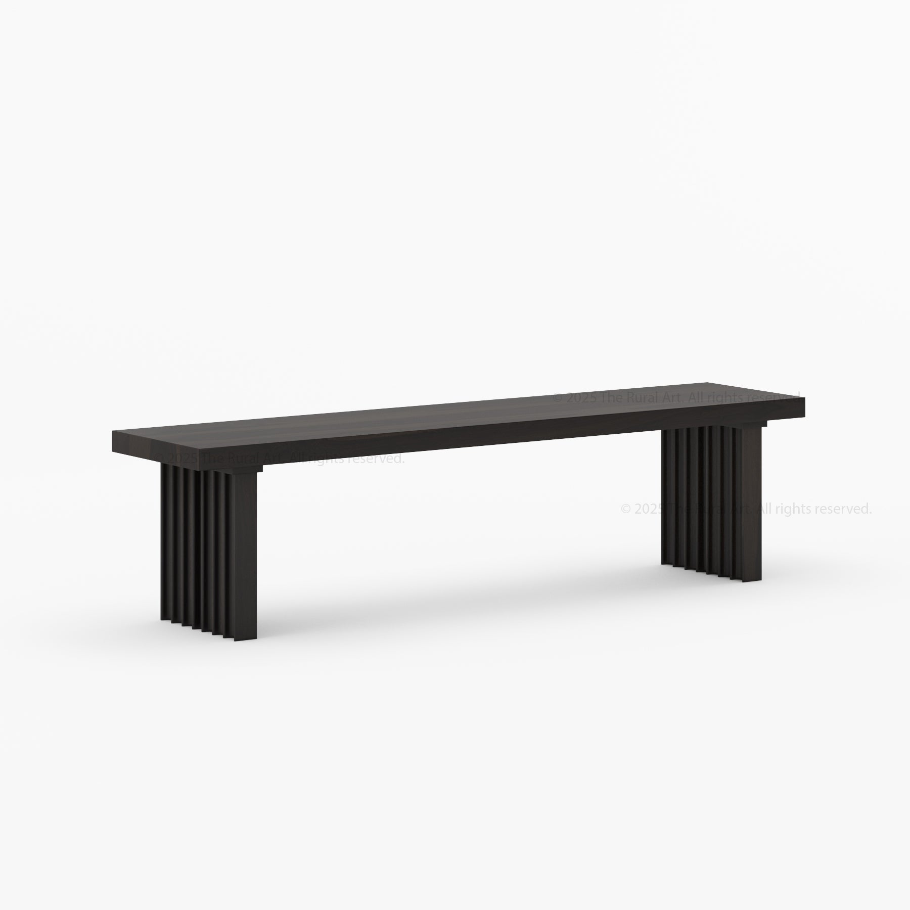 Montecito Fluted Backless Dining Bench Made in Solid Wood – theruralart.com