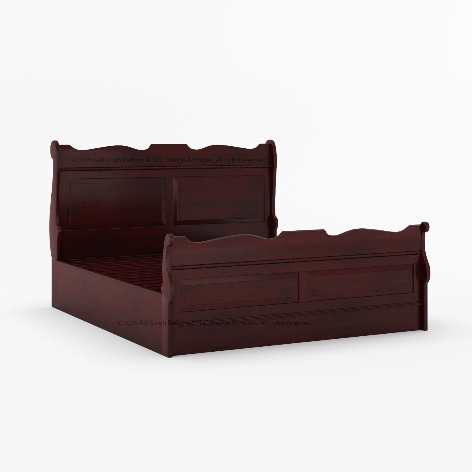 Lancaster Handcrafted Solid Wood Sleigh Platform Bed – theruralart.com