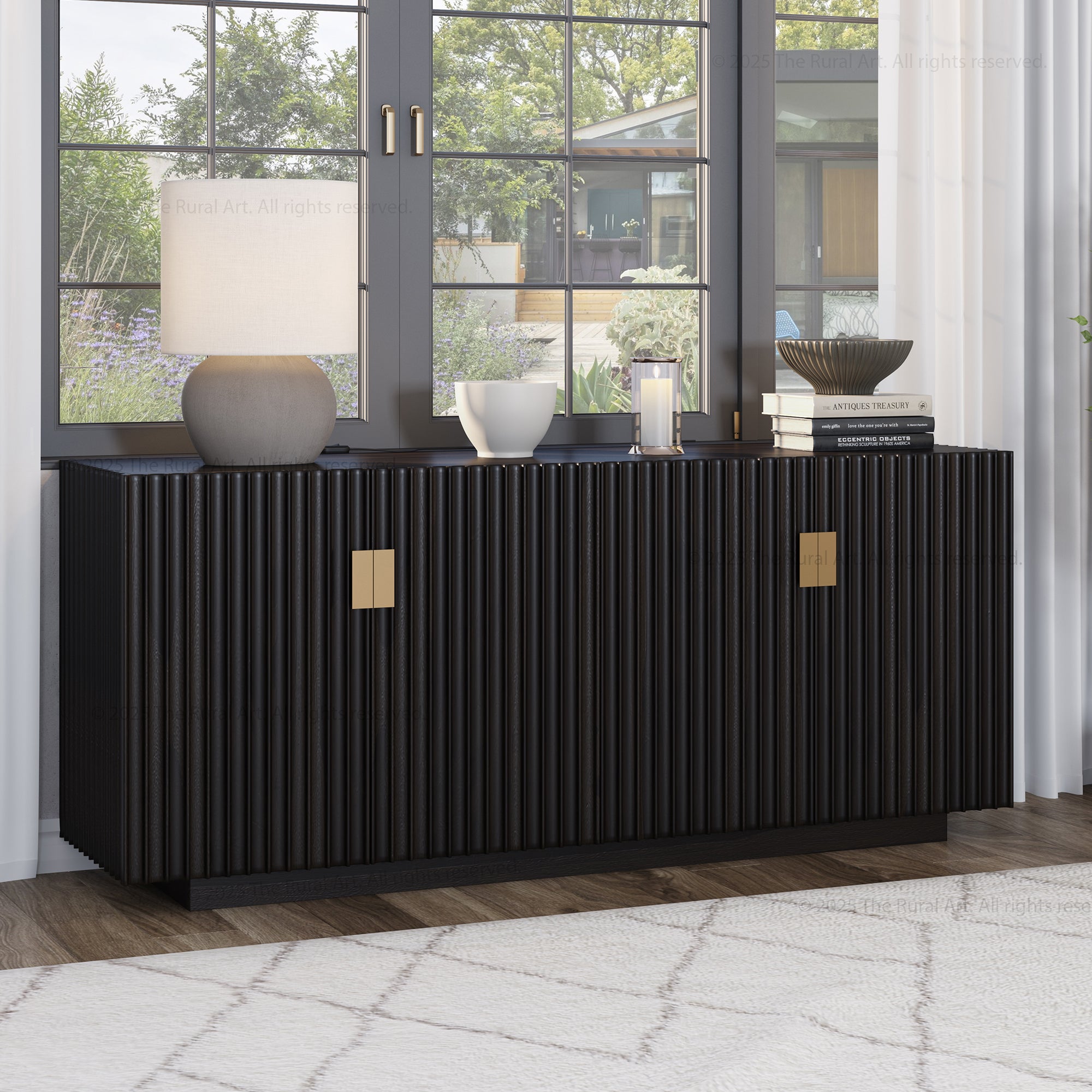 Montecito Four Door Fluted Sideboard Made in Solid Wood – theruralart.com