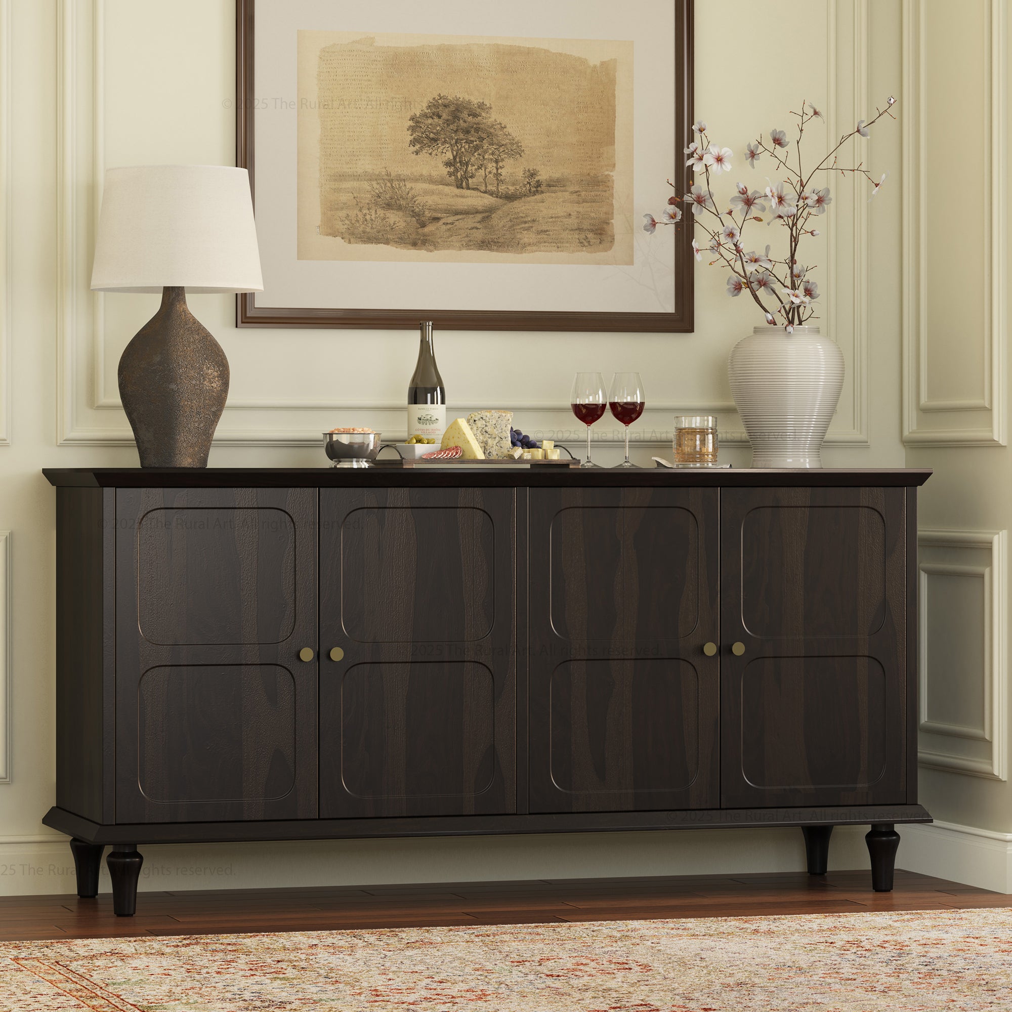 Atmore Wine Bar Sideboard Buffet Made in Solid Wood – theruralart.com